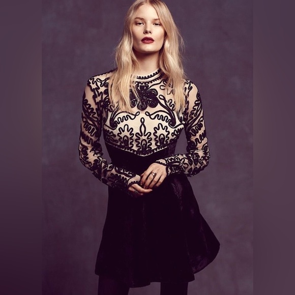 Free People | Dresses | Free People Ginger Meadow Black Tea Combo Fit ...